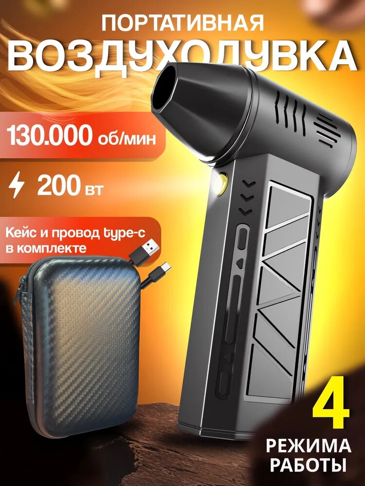 Воздуходувка аккумуляторная, портативная, ручная, мощная воздуходувка для уборки чистки автомобиля, для розжига мангала