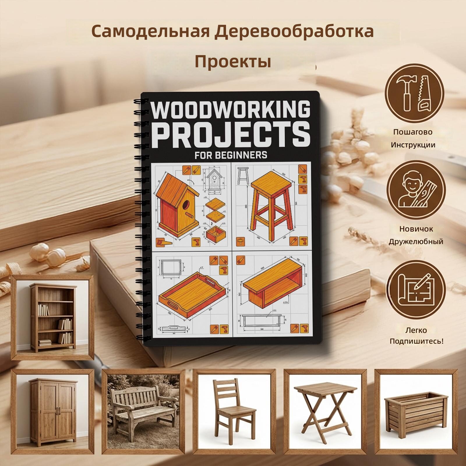 План проекта по деревообработке для начинающих: пошаговые чертежи, шаблоны и размеры для создания деревянных изделий