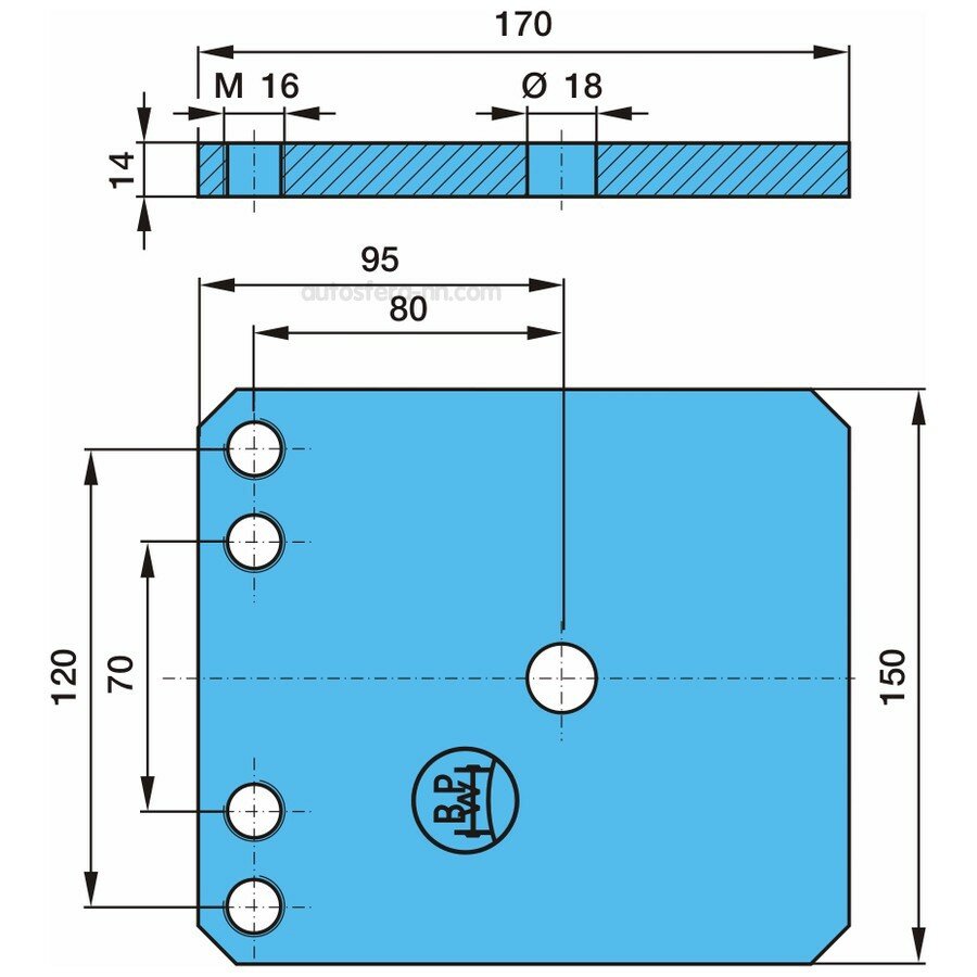 BPW 0328075040 L-BPW 03.280.75.04.0 Пластина опорная пневмоподушки 17422000