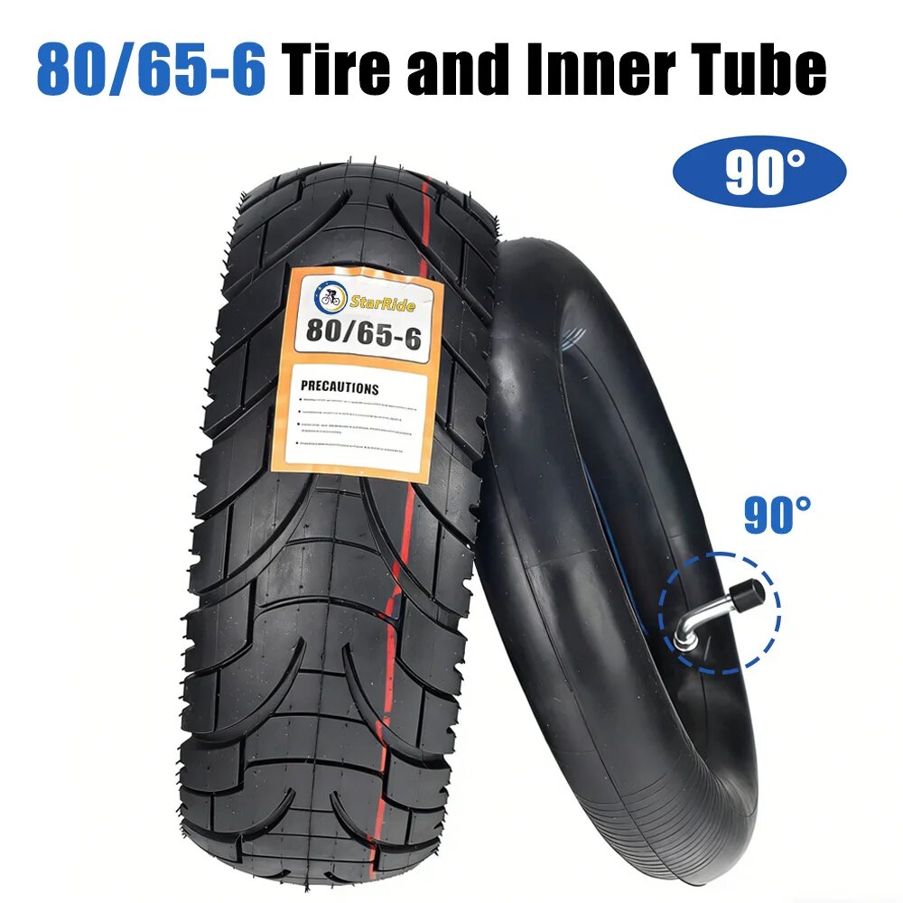 Шина и камера 80/65-6 для скутеров Ride Part Tire and 90 Tube