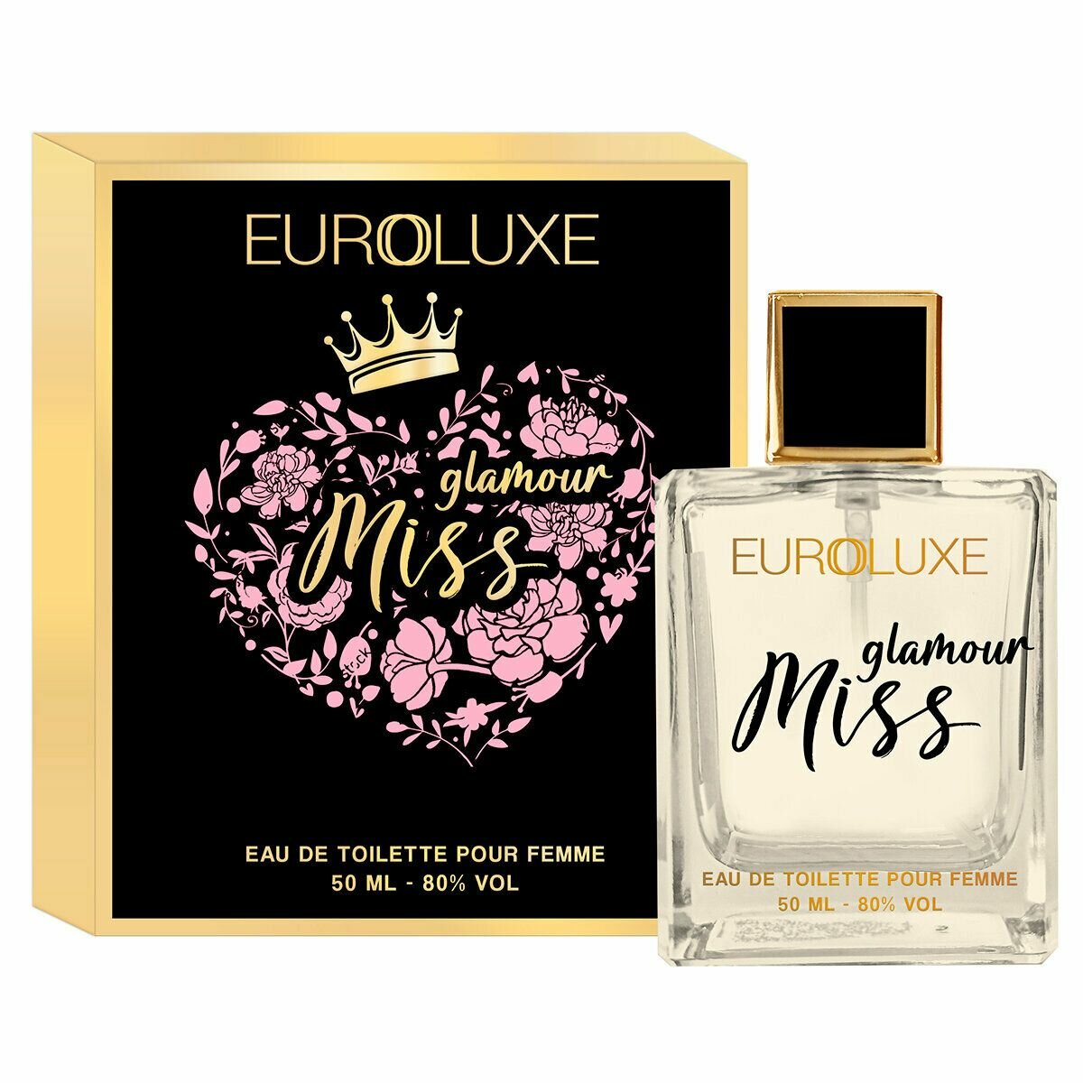 Euroluxe/Туалетная вода Miss Glamour женская 50 мл/ Парфюм женский/Парфюм женский, парфюм, женский, духи, туалетная вода, парфюмерия, для женщин, подарок, цветочный, фруктовый, свежий