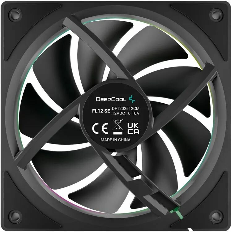 Корпусный вентилятор Deepcool Вентилятор для корпуса FL12 SE ARGB 120х120x25 черный 4-pin 28.67дБ (упак:1шт) (R-FL12SE-BKAPN1-G) Ret