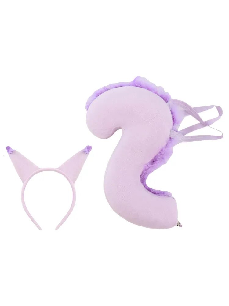 Набор костюма белки: ободок с ушами и хвостом для Хэллоуина, Фиолетовый