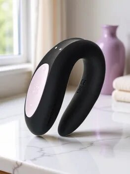 Черный вибратор для пар Satisfyer с управлением через приложение,12 режимов