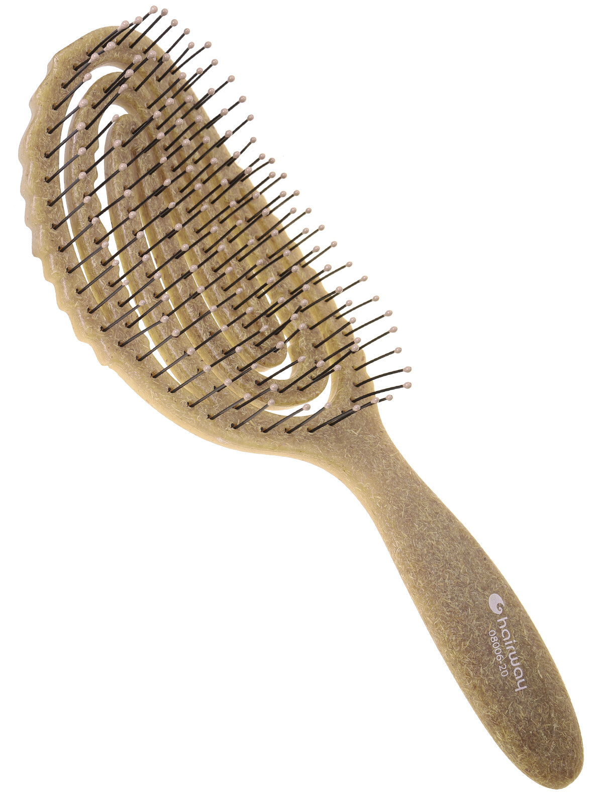 Массажная щетка Hairway Light, 8 рядов, для мокрых волос, бежевая