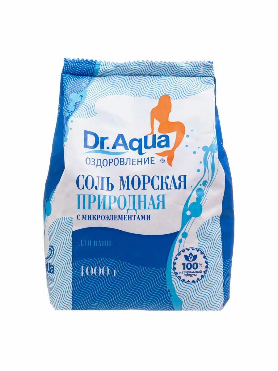 Соль для ванн Dr.Aqua морская природная 1000 г 1 шт