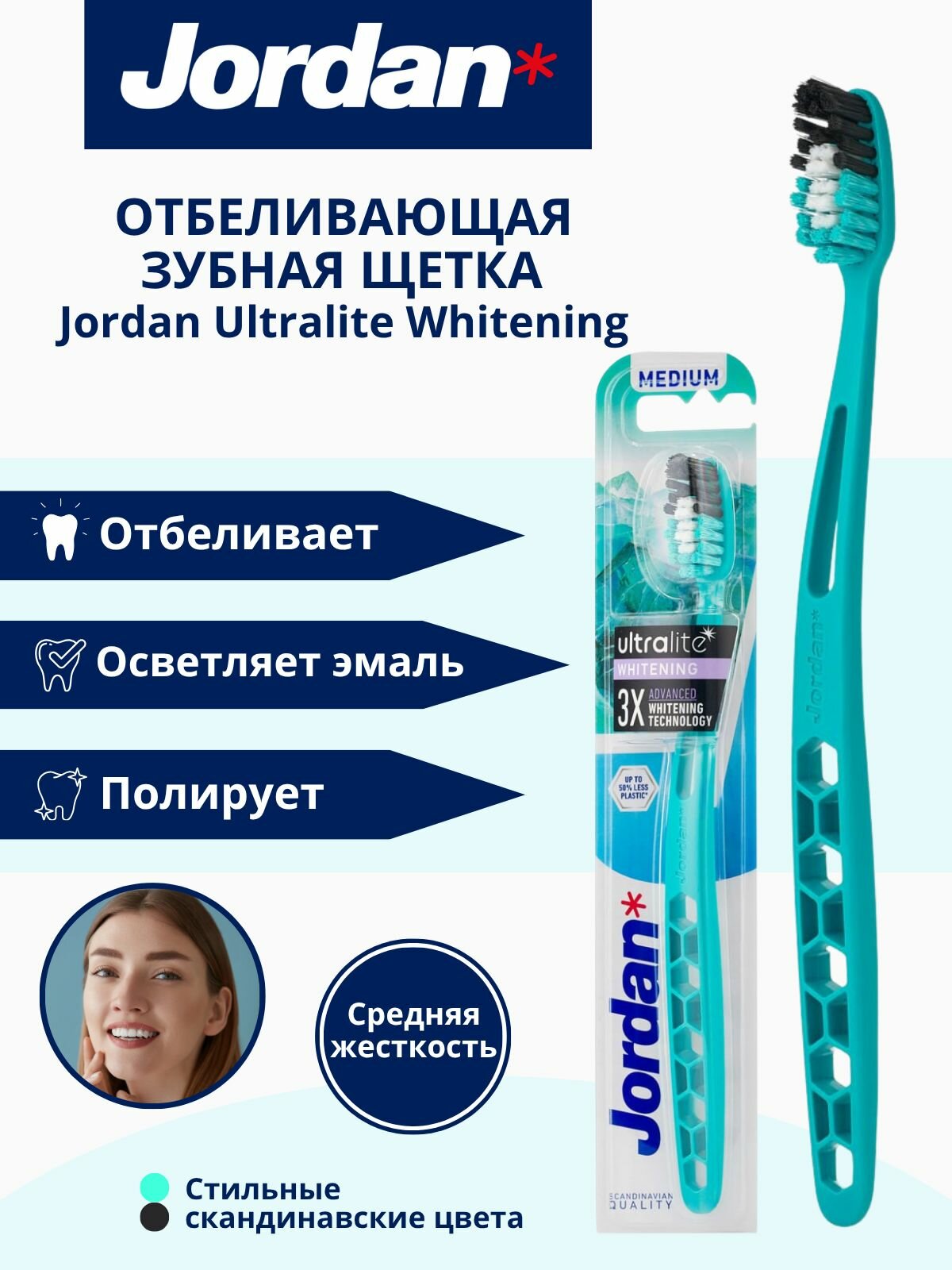 Отбеливающая зубная щетка Ultralite Whitening средняя жесткость
