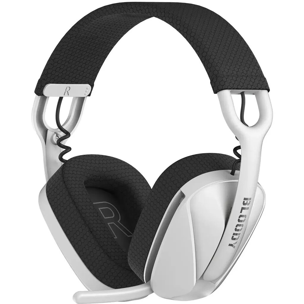 Гарнитура игровая A4TECH Bloody GR285, для компьютера и игровых консолей, мониторные, Bluetooth/радио/3,5 мм, белый