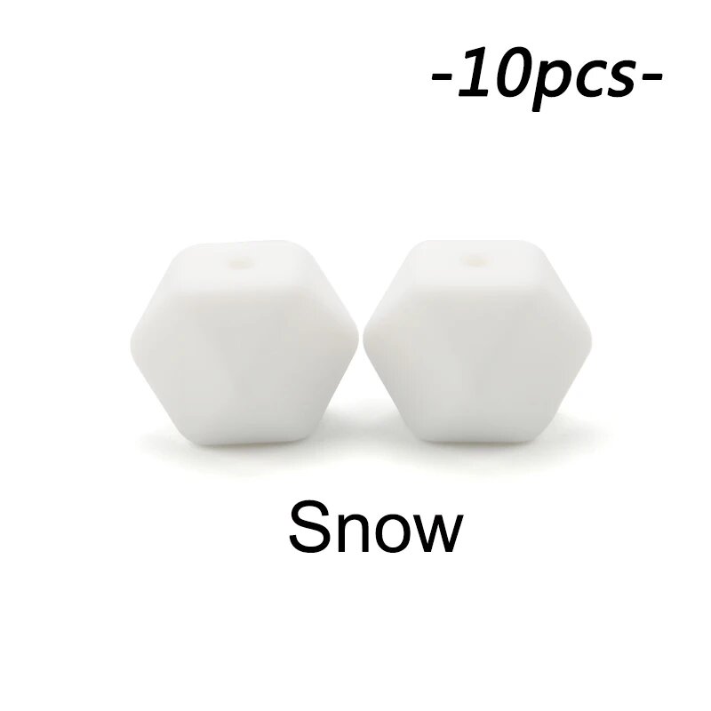 Силиконовые бусины для зубов, 10 шт, Белый snow
