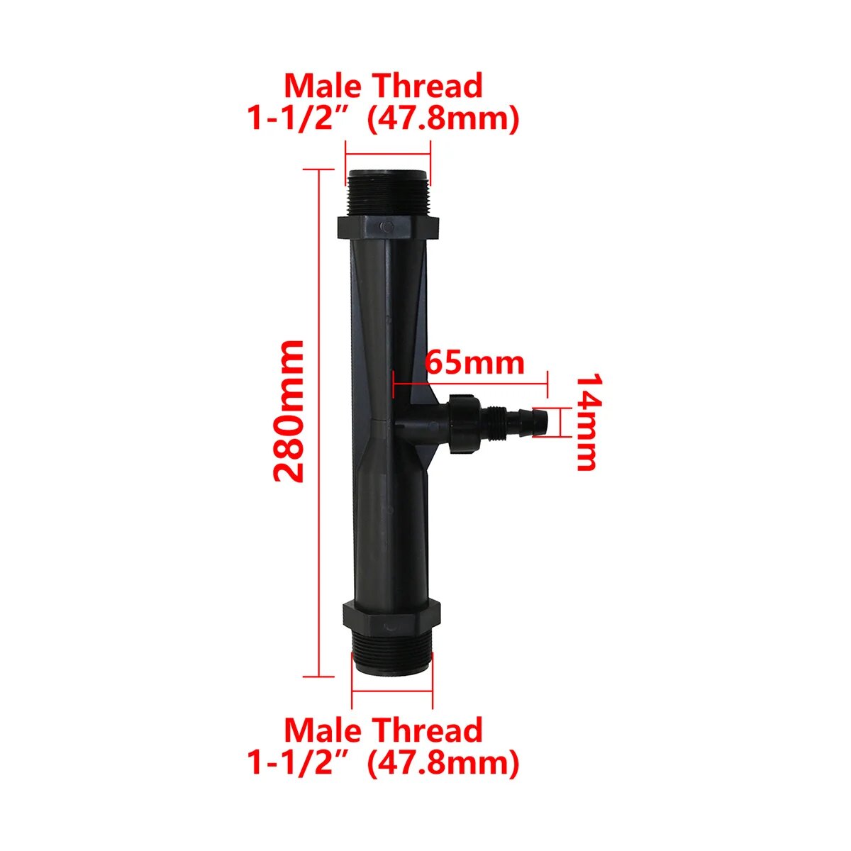 Инжектор Вентури для удобрений, 1-1/2" (47.8 мм), 14 мм