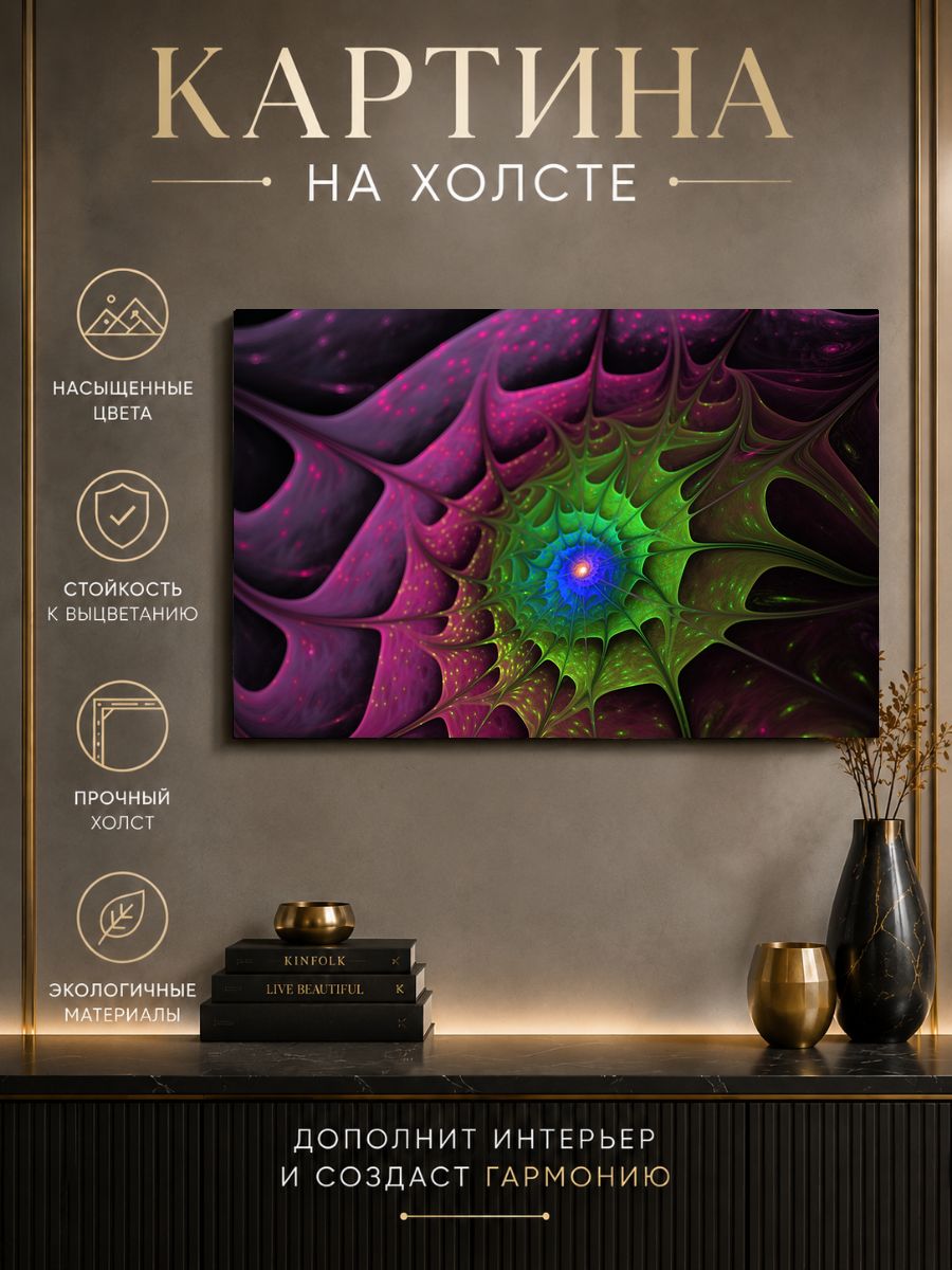 Картина на холсте Фрактальный узор 40x30 см
