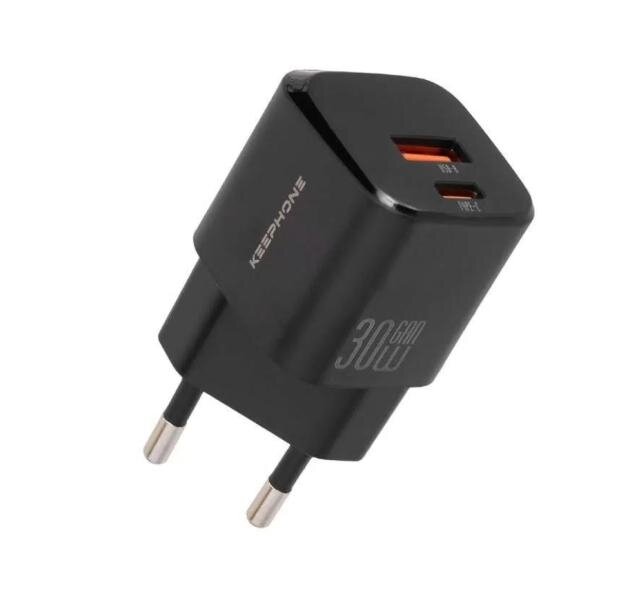 Сетевое зарядное устройство Keephone CH-23091, 1USB/1C 30W, черное