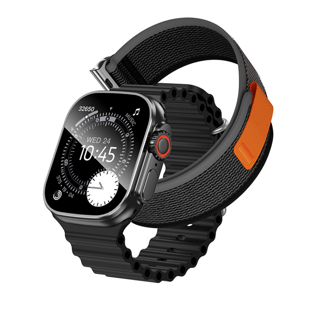 Умные часы Y42 Ultra Smart watch Hoco с поддержкой звонков, 2 ремешка в комплекте, черные