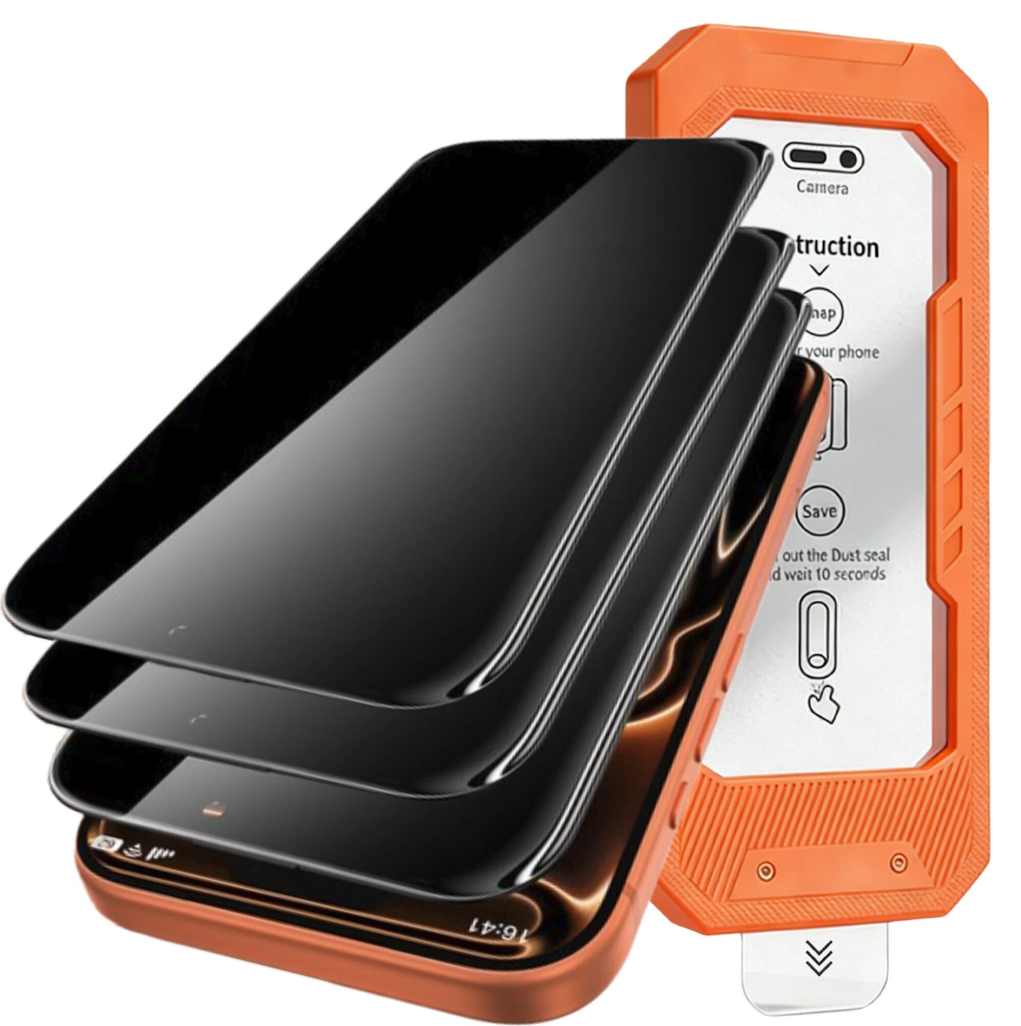 Защитное стекло от подглядывания, iPhone 16 Pro, набор 3 шт
