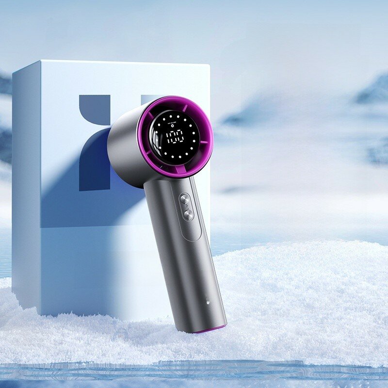 Переносной usb аккумуляторный ручной вентилятор шестискоростной турбо лезвия для личного охлаждения серый