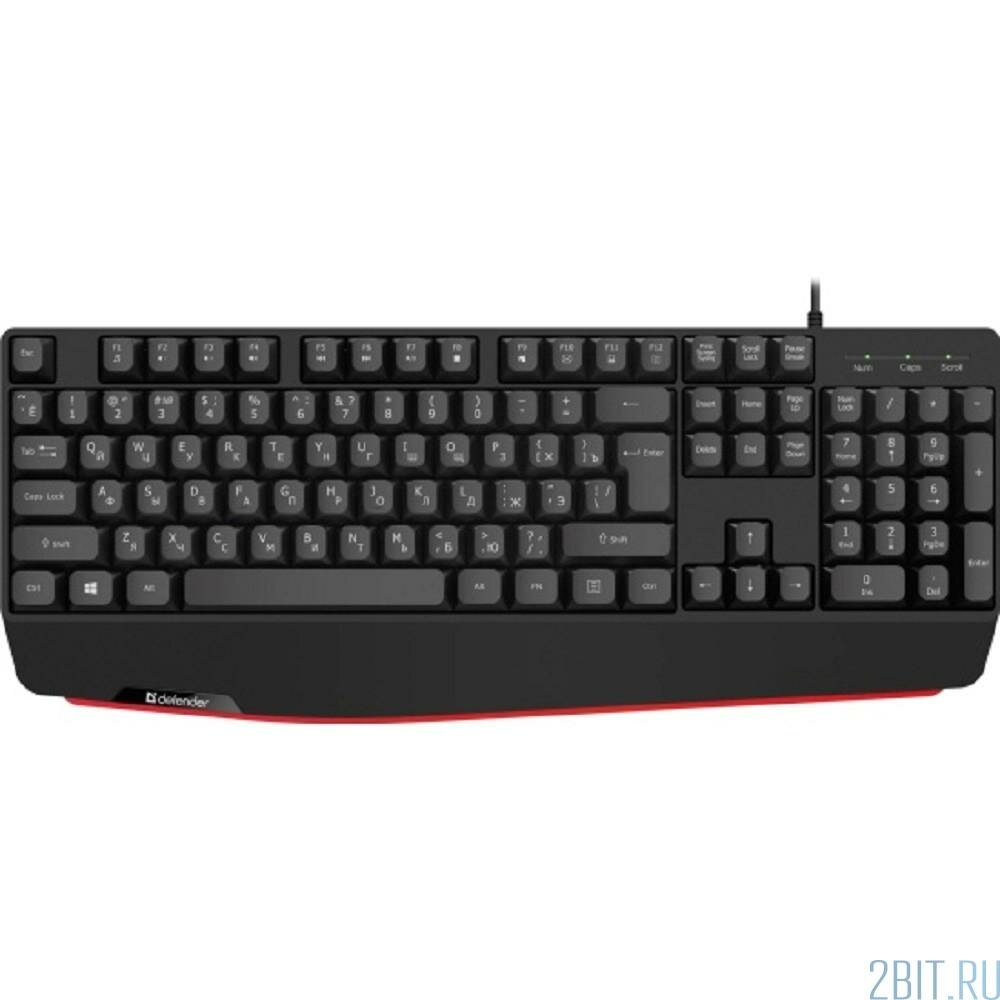 Defender Проводная клавиатура Atom HB-546 RU, черный,104+FN,1.8м 45