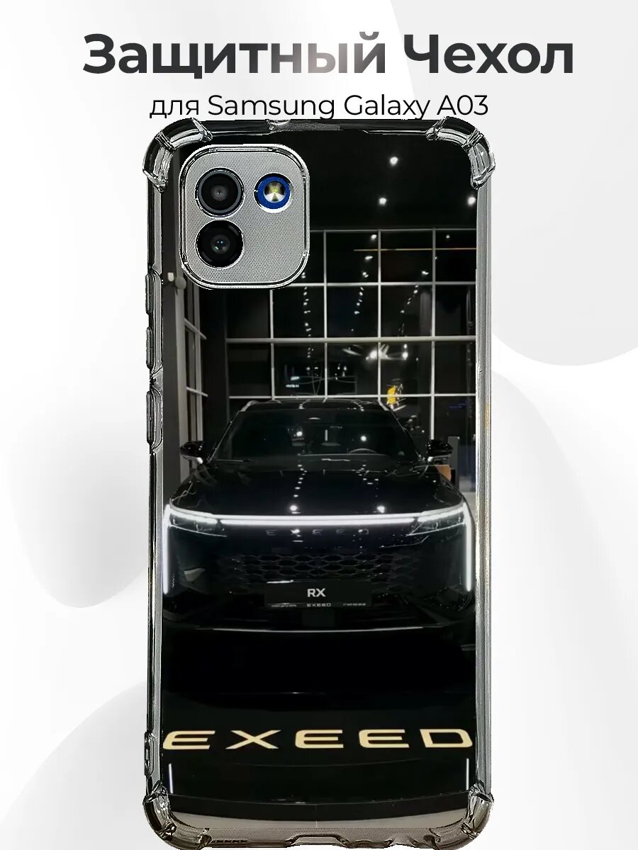 Чехол с принтом Samsung A03 Exeed RX чёрный Showroom