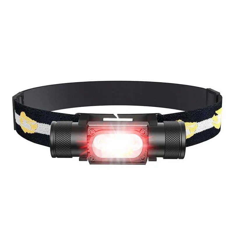 Фонарь-прожектор налобный, алюминиевый сплав, 3* XM-L2+2* RED led, IPX4, 5800mAh, USB-зарядка, нейтральный белый + красный свет — фото 1