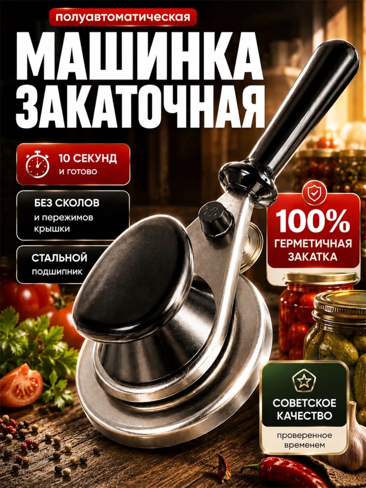 Закаточная машинка для банок полуавтомат для домашнего консервирования/Машинка для закатки банок-