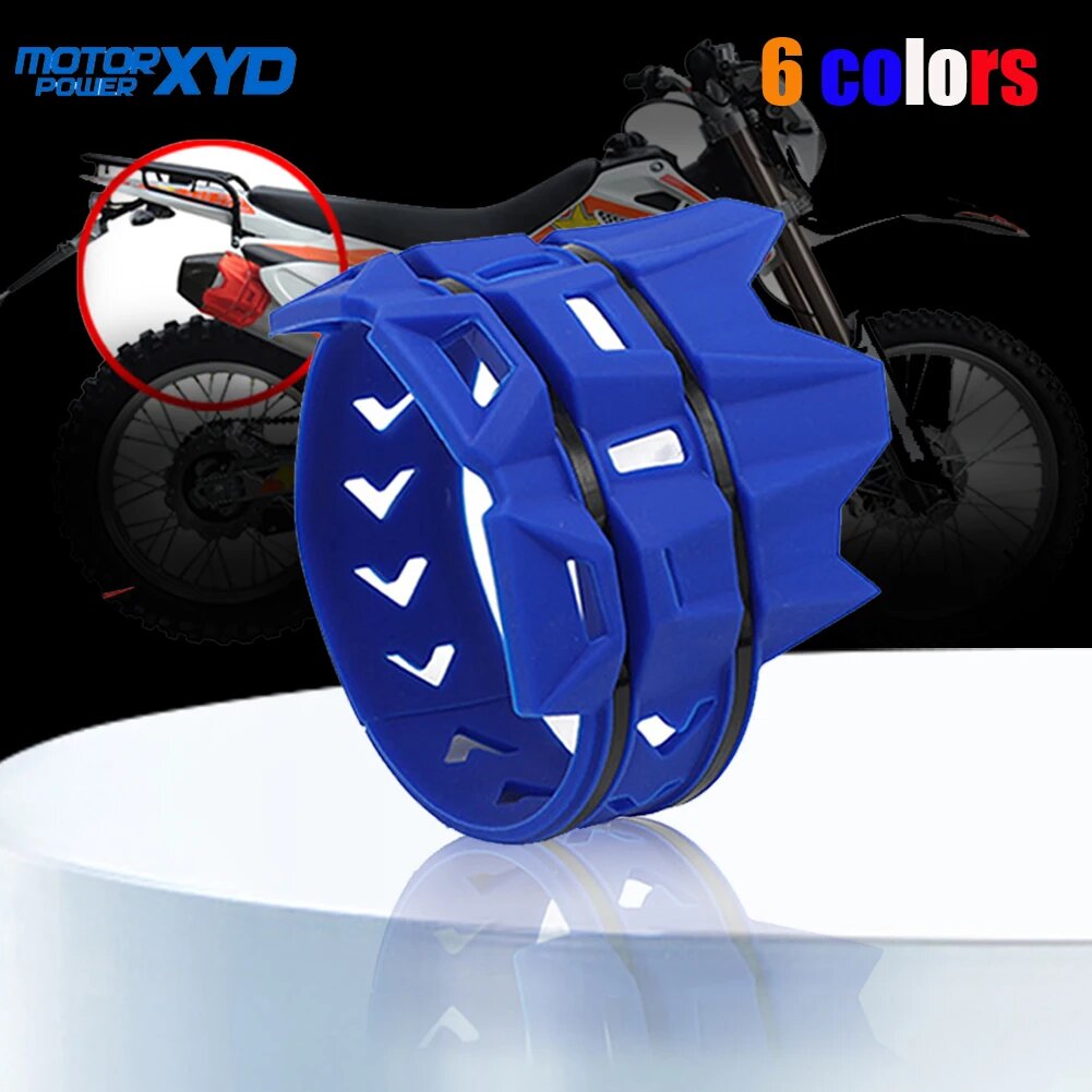 Защита глушителя мотоцикла синяя, Motorcross