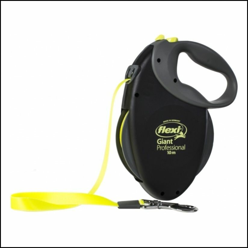 Эксклюзивный светоотражающий поводокрулетка Flexi Giant Neon Professional на 8 метров для крупных собак до 50 кг