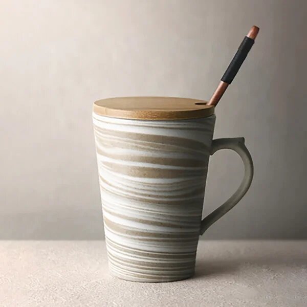 Керамическая кружка Zakka mug with spoon lid