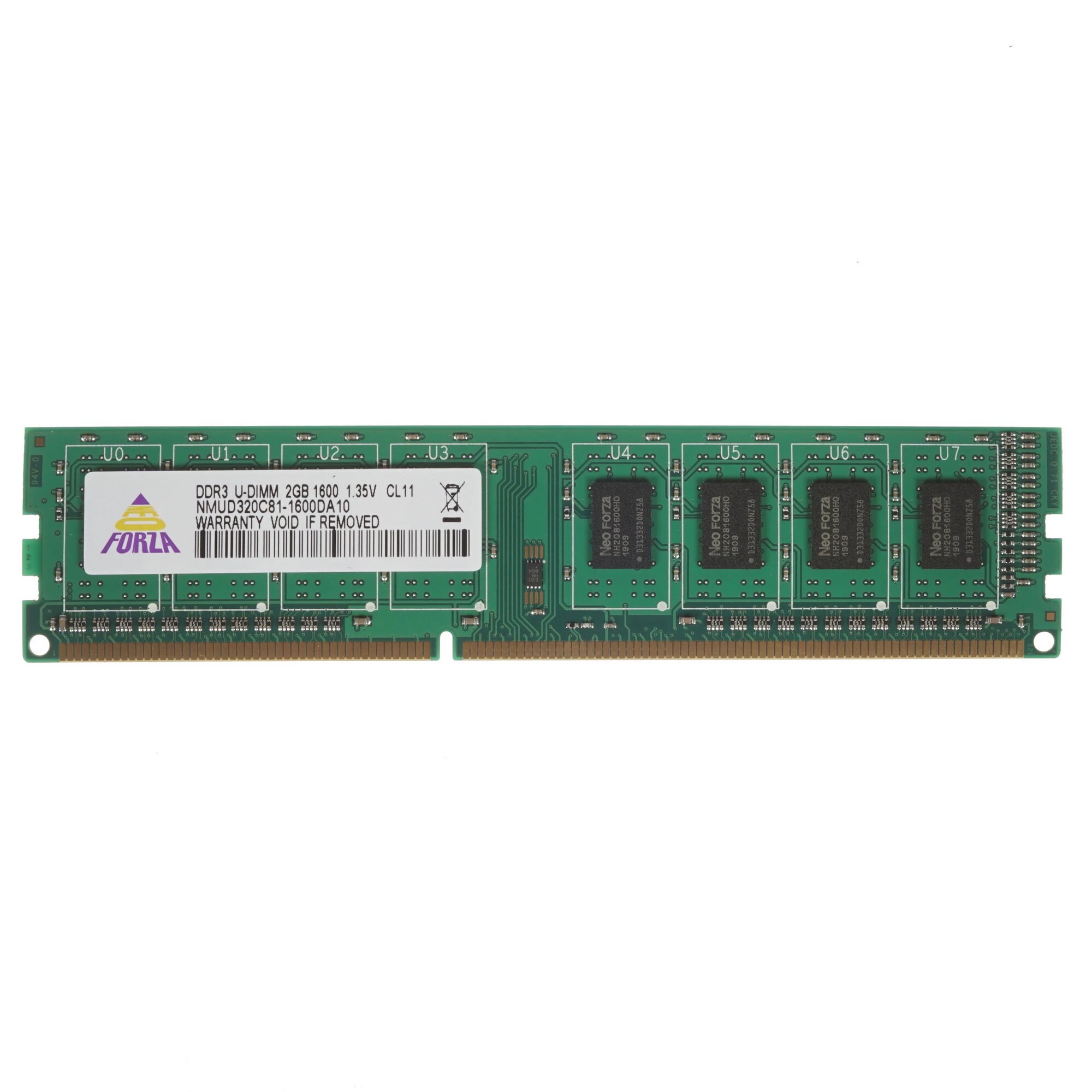 Оперативная память DRAM DDR3 Neo Forza 2G (NMUD320C81-1600DA10) 1600 МГц