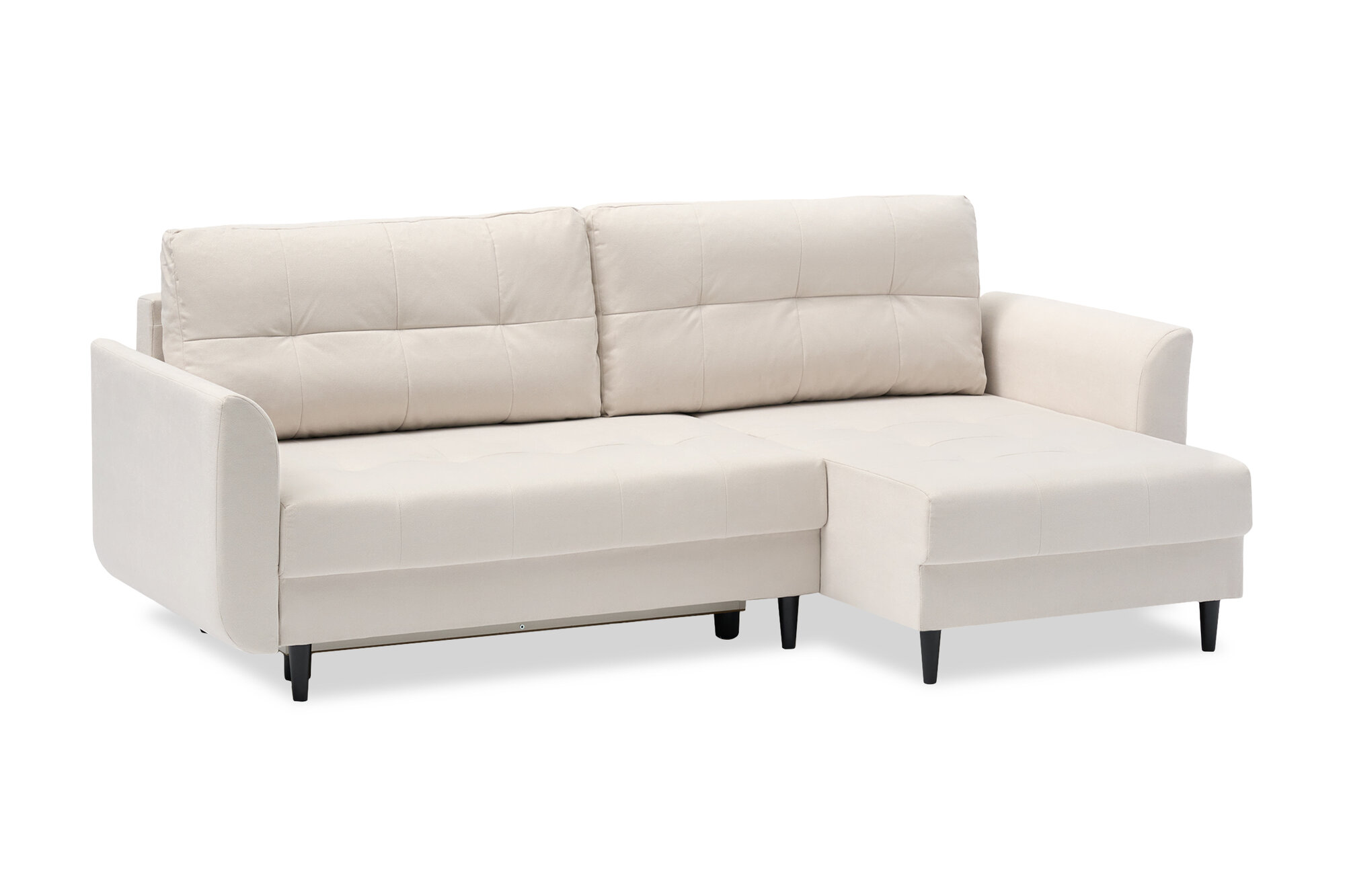 Диван раскладной угловой Нонтон Остин, 215x130x86 см, еврокнижка, велюр светло-бежевый