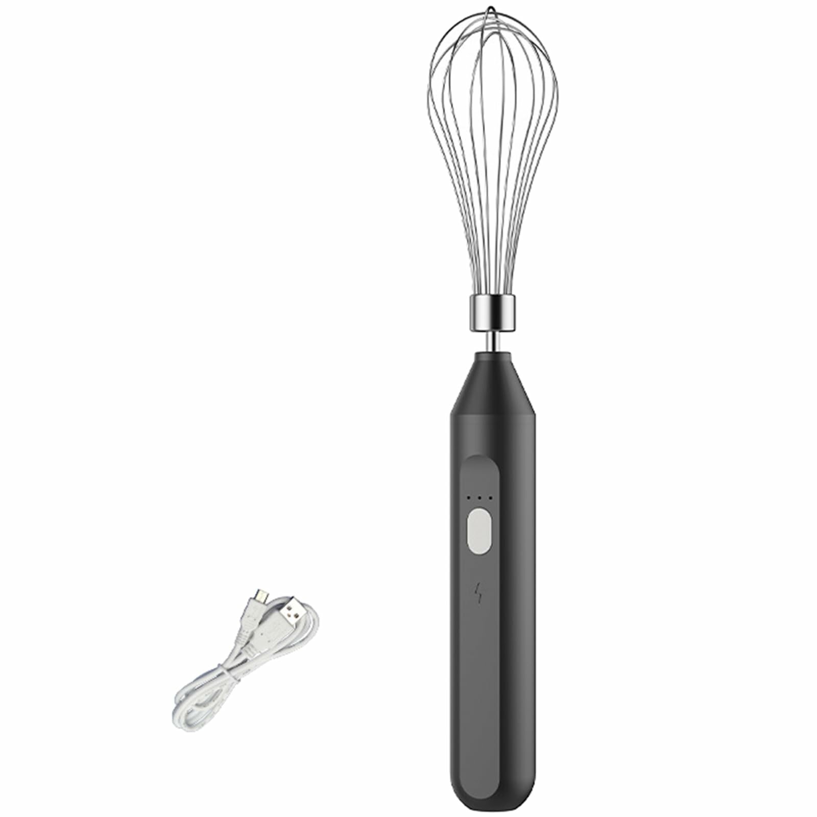 USB заряжаемый ручной миксер, венчик для яиц, пенделка для молока, кухонный инструмент с 3-ступенчатым регулированием скорости, цвет белый черный, материал ABS и нержавеющая сталь, 1 шт.