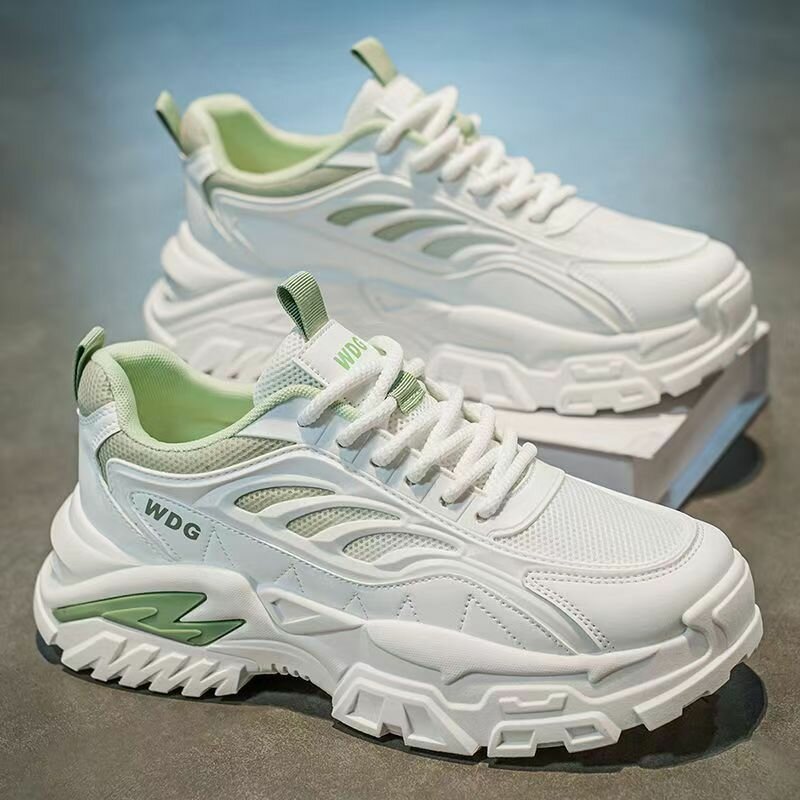 LUO Кеды Мужчины Лето Дыхающие Антискользящие Хлопок/W5033 white green