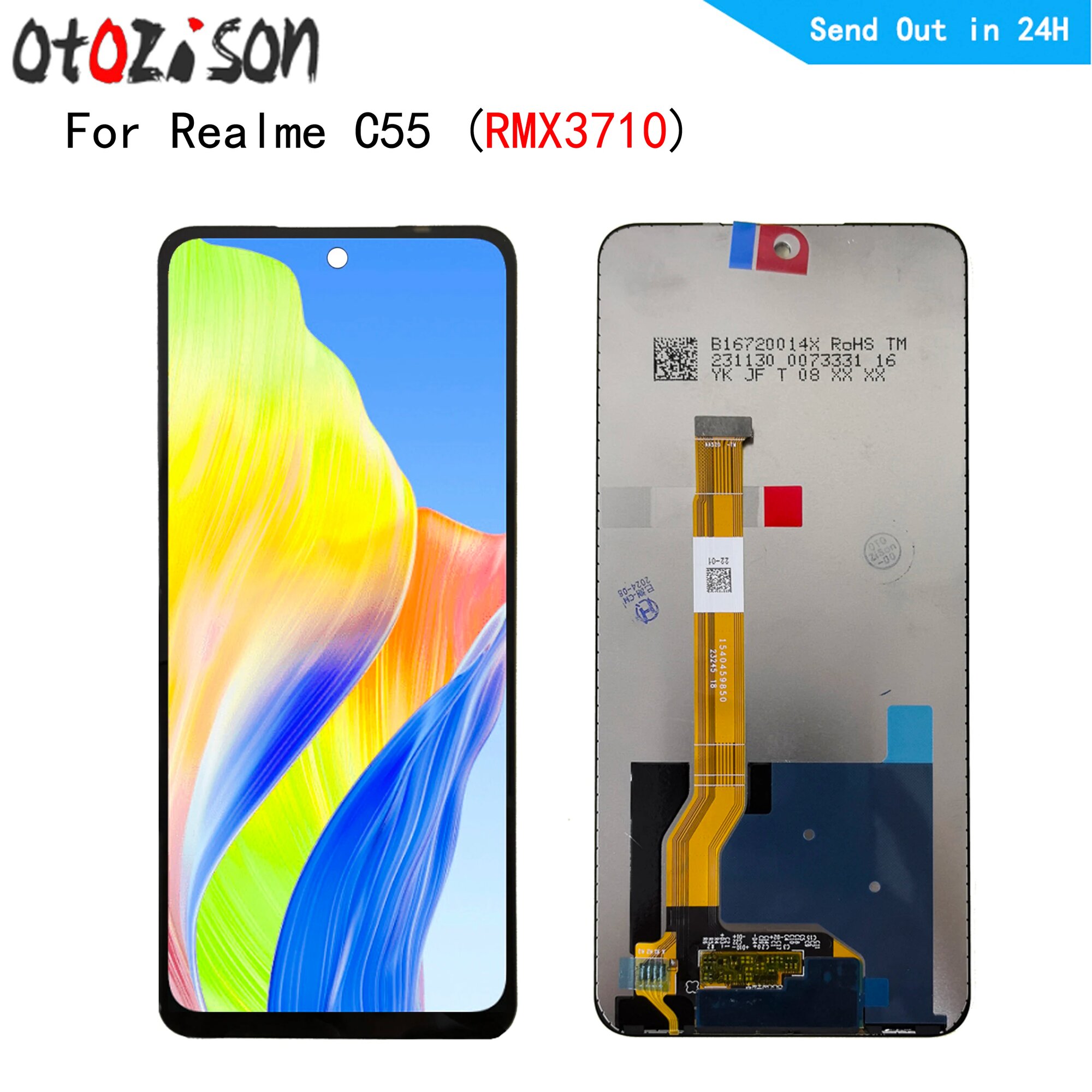 Для Realme C55 ЖК-экран для Oppo Realme C55 RMX3710 ЖК-экран сенсорной панели LCD No Frame