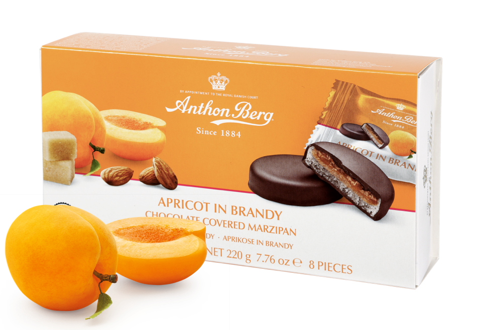 Anthon Berg 220г 8pcs конфеты шоколадные с марципаном абрикос в бренди (984251)