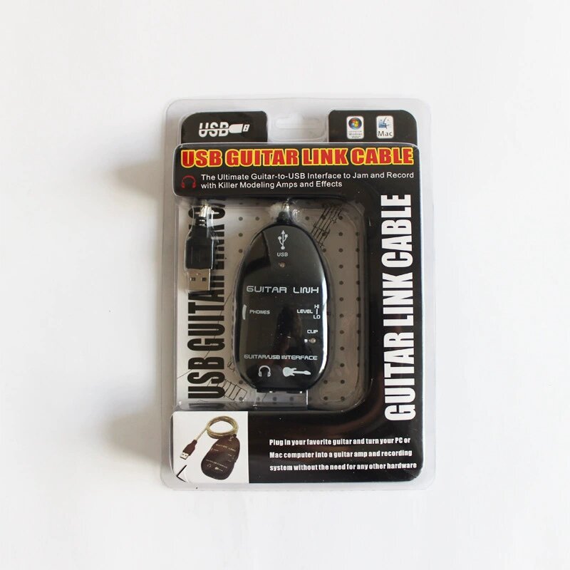 USB-интерфейс для гитары GUITAR LINK, звуковая карта для гитары, USB-аудиоинтерфейс, USB-кабель для гитары и компьютера