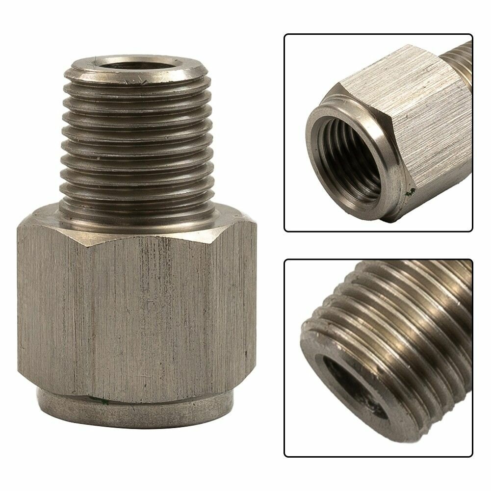 Переходник для манометра из нержавеющей стали с наружной резьбой NPT 1/8" на внутреннюю резьбу M10x1.0 для измерения давления масла