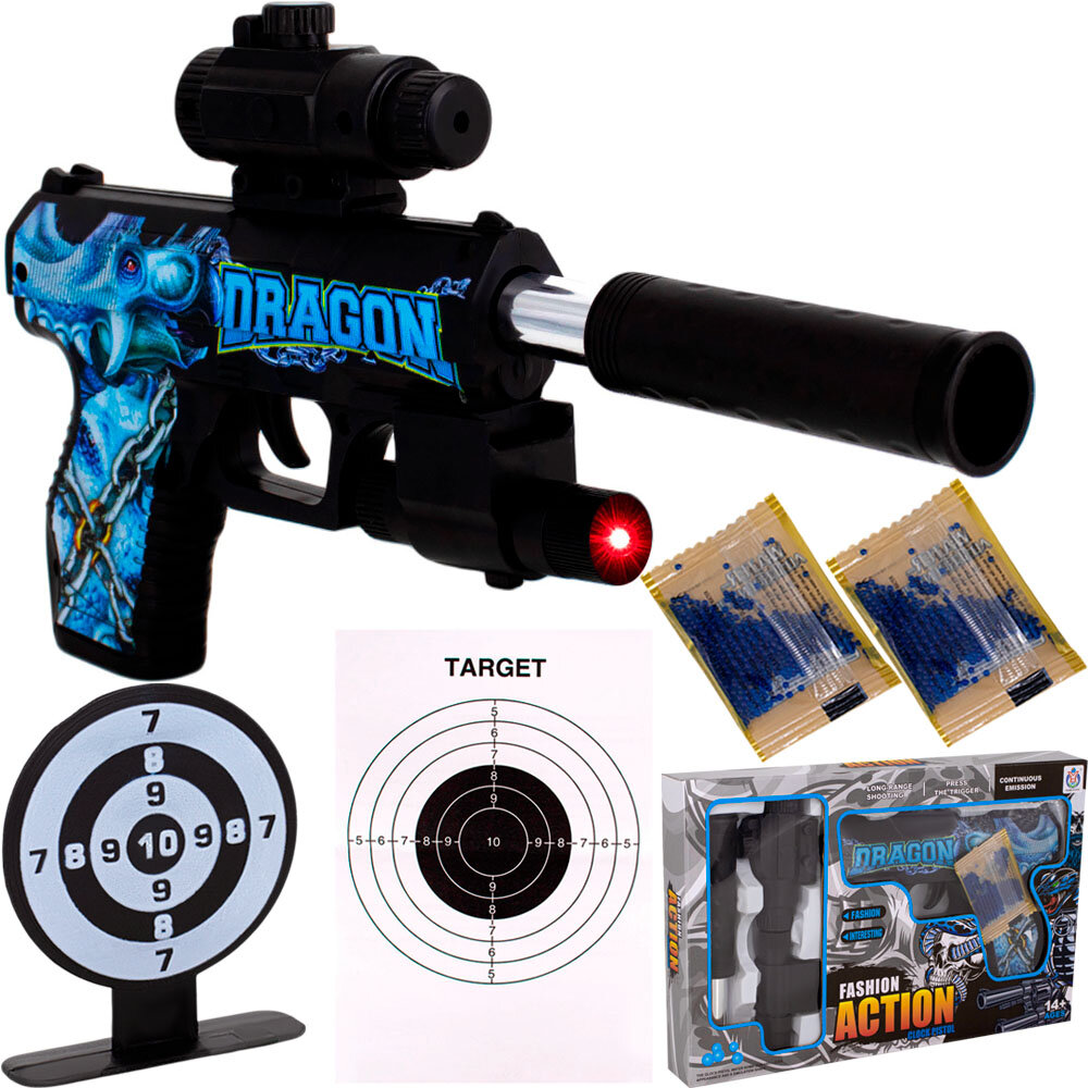 Игрушечное оружие КНР HY108-1WB, пластиковый, с мишенью, 28.5х2.5х15.1 см