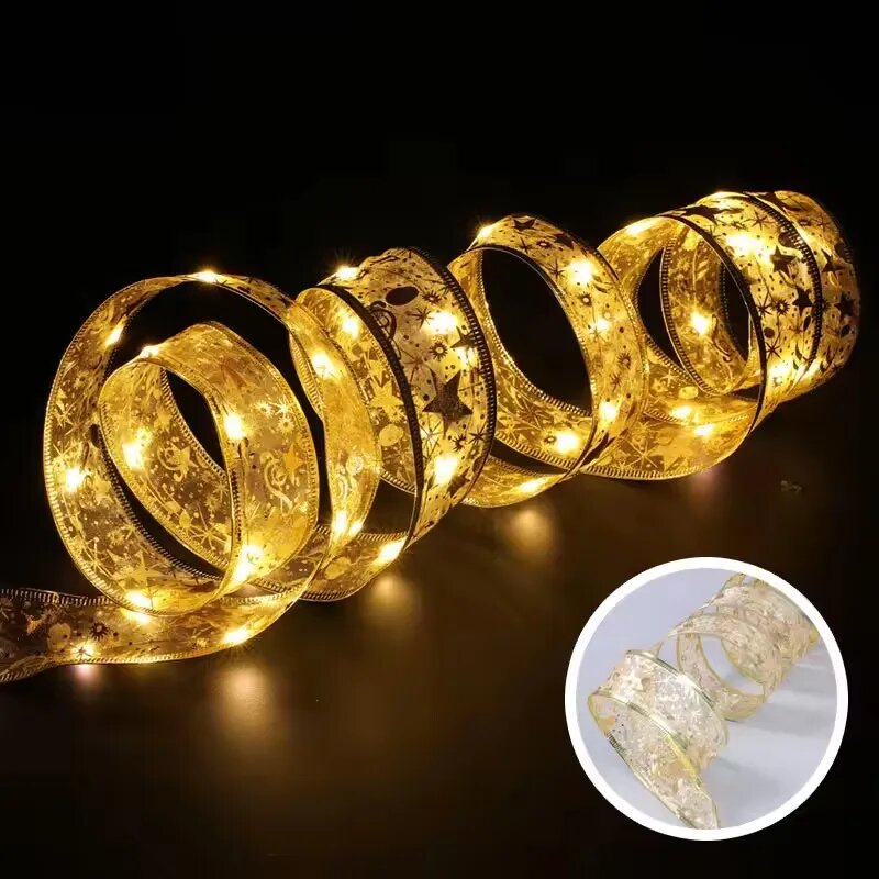 Светодиодная лента 2м, 20 LED, теплый белый свет