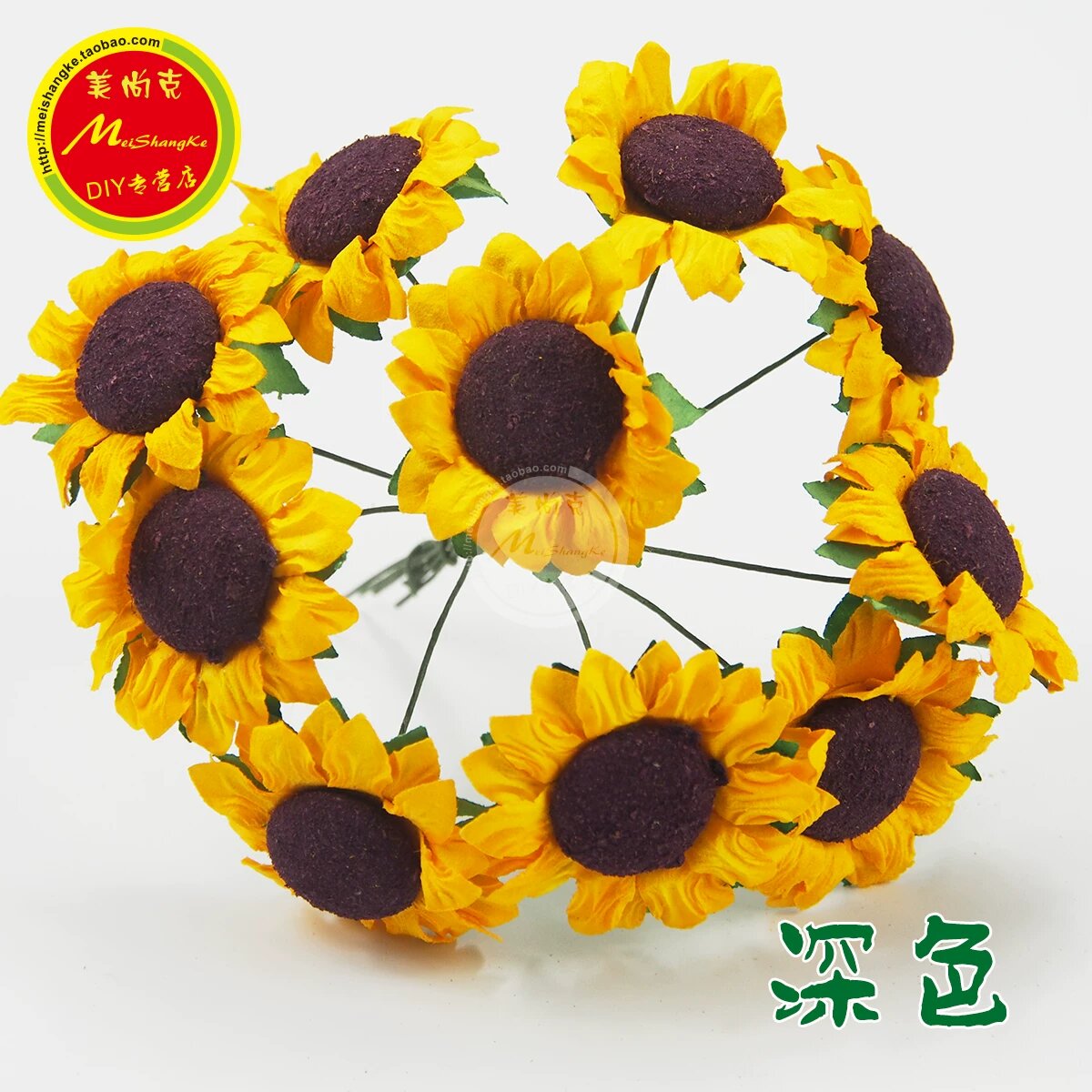 Материалы для самостоятельного изготовления искусственных подсолнухов из бумаги: венок, открытка, бутоны для букета,