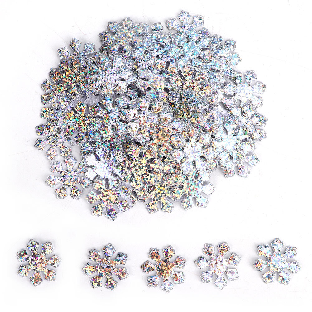300 шт. Снежинки конфетти Рождественские декоративные аксессуары снежинок праздничный орнамент(25 мм серебряные снежинки конфетти)