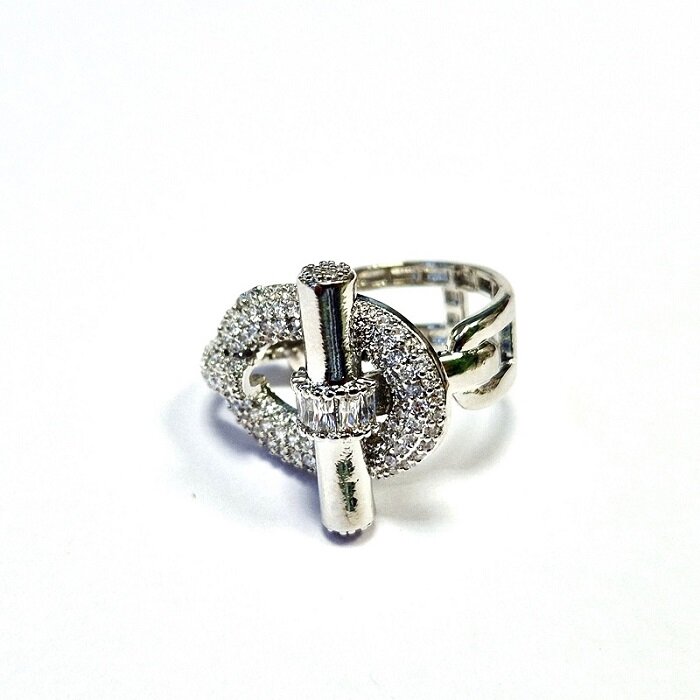 Кольцо, серебро, 925 проба, фианит