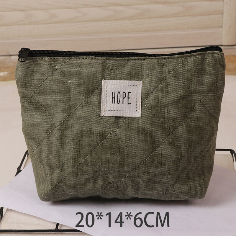 Стеганый хлопок в наличии Хлопковая Сумка-тоут для покупок Ручная косметичка Дорожная сумка для хранения Корзина для