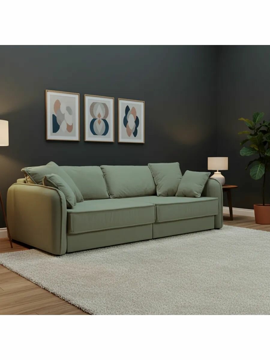 Диван-кровать агап раскладной на кухню, в гостиную, спальное место 168Х200, мятный