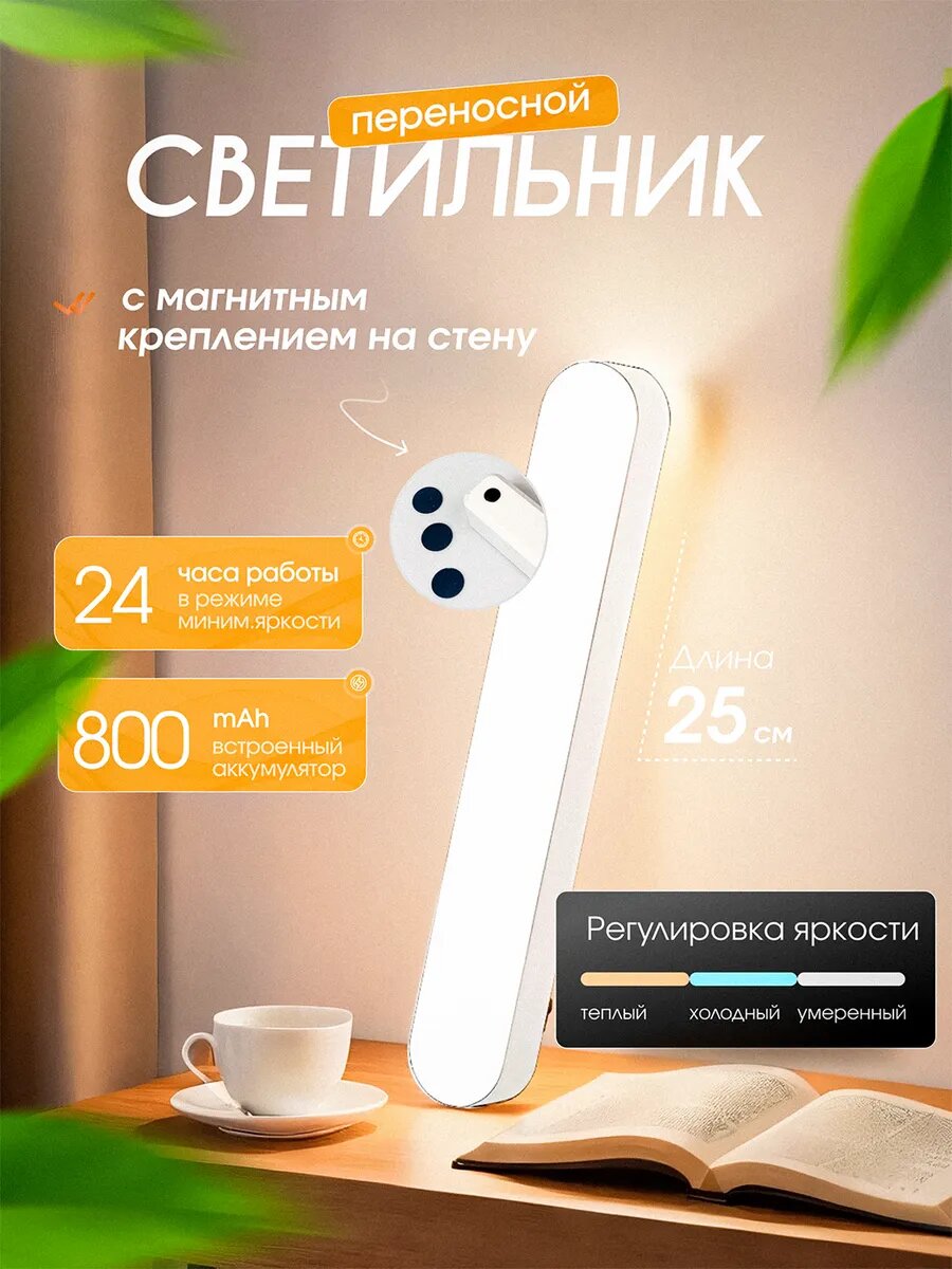 Светильник настенный для кухни, шкафа, подсветка для зеркала 25 см