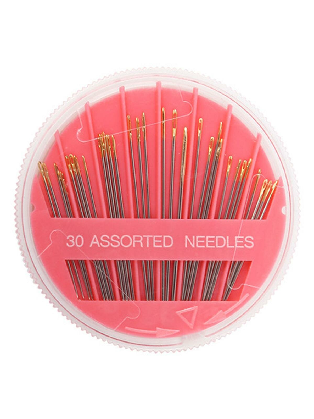 Швейная игла из прочного сплава в круглом пластиковом футляре для шитья