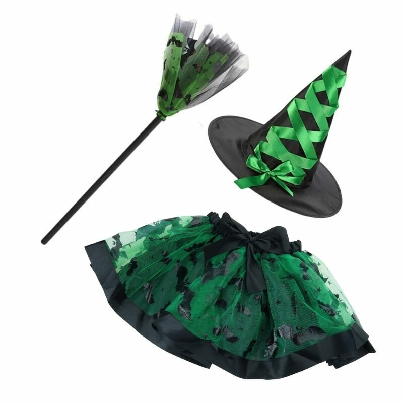 Костюм ведьмы на Хэллоуин-Зеленый