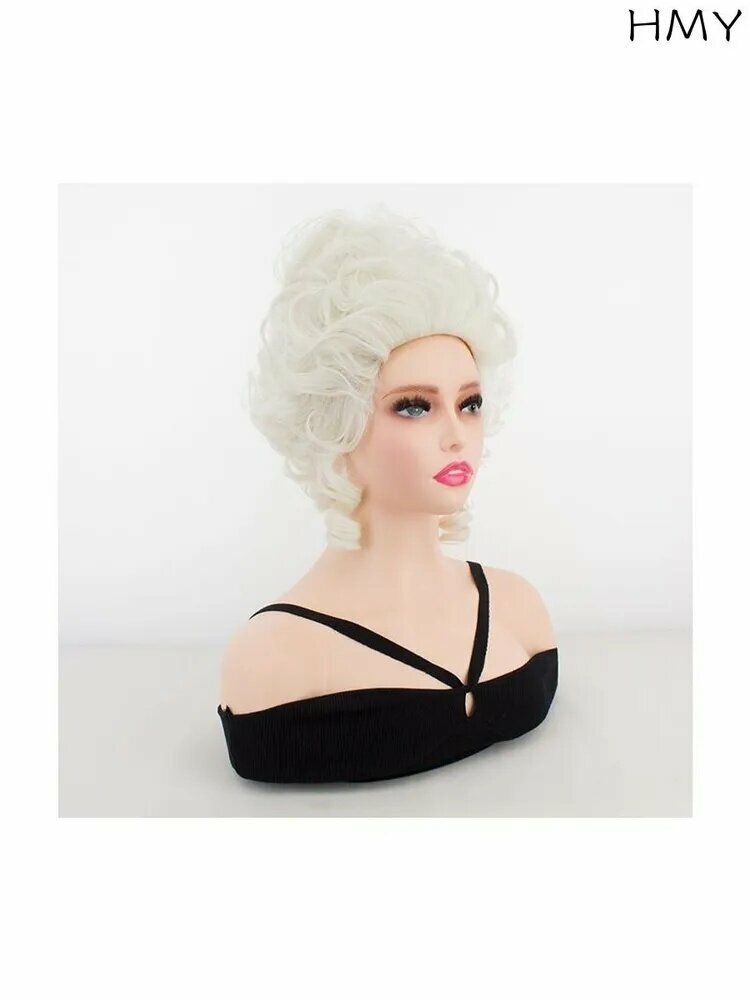 18 век барокко Мария Антуанетта парик женский взрослый аксессуар для костюма на Хэллоуин Серебристо-белый