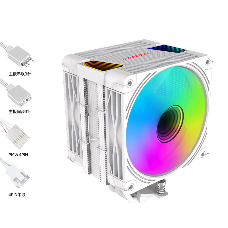 Кулер для процессора с 6 медными трубками, бесшумная воздушная охлаждающая башня, двойной вентилятор, высокопроизводительный вентилятор для процессоров Intel