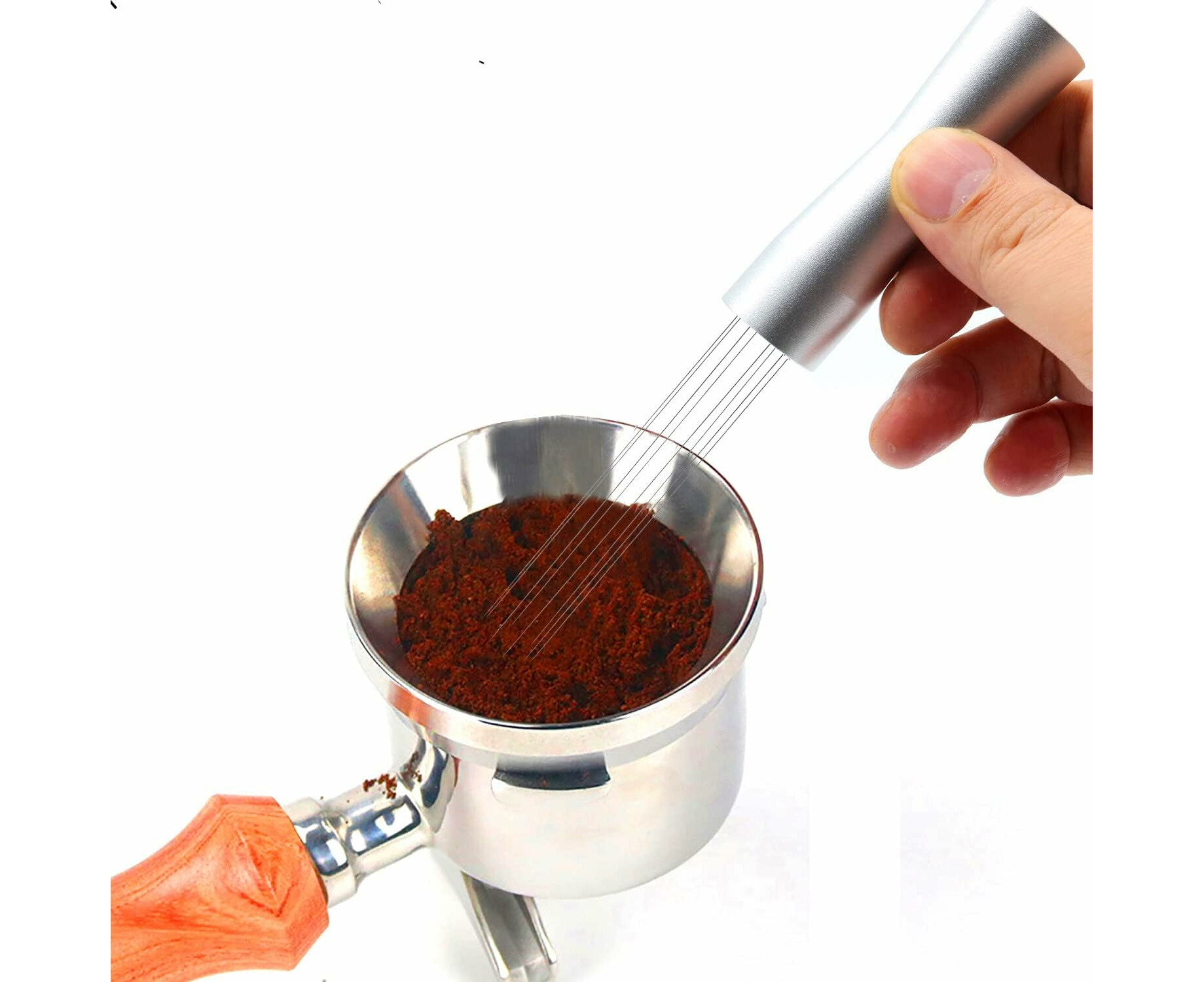 Штука для размешивания эспрессо кофе - Серебристый, Стainless , 13.5 x 2cm, 1 шт, Штука для размешивания кофе, Дозатор для кофе, Ручной инструмент для размешивания, Игла для размешивания, Дозатор иголки