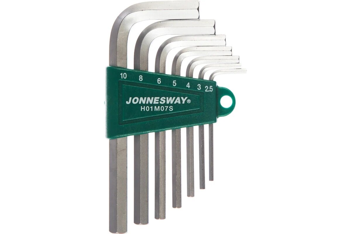 Набор ключей шестигранных 2,5-10 мм Jonnesway H01M07S, 47088, 7 предметов, S2 материал