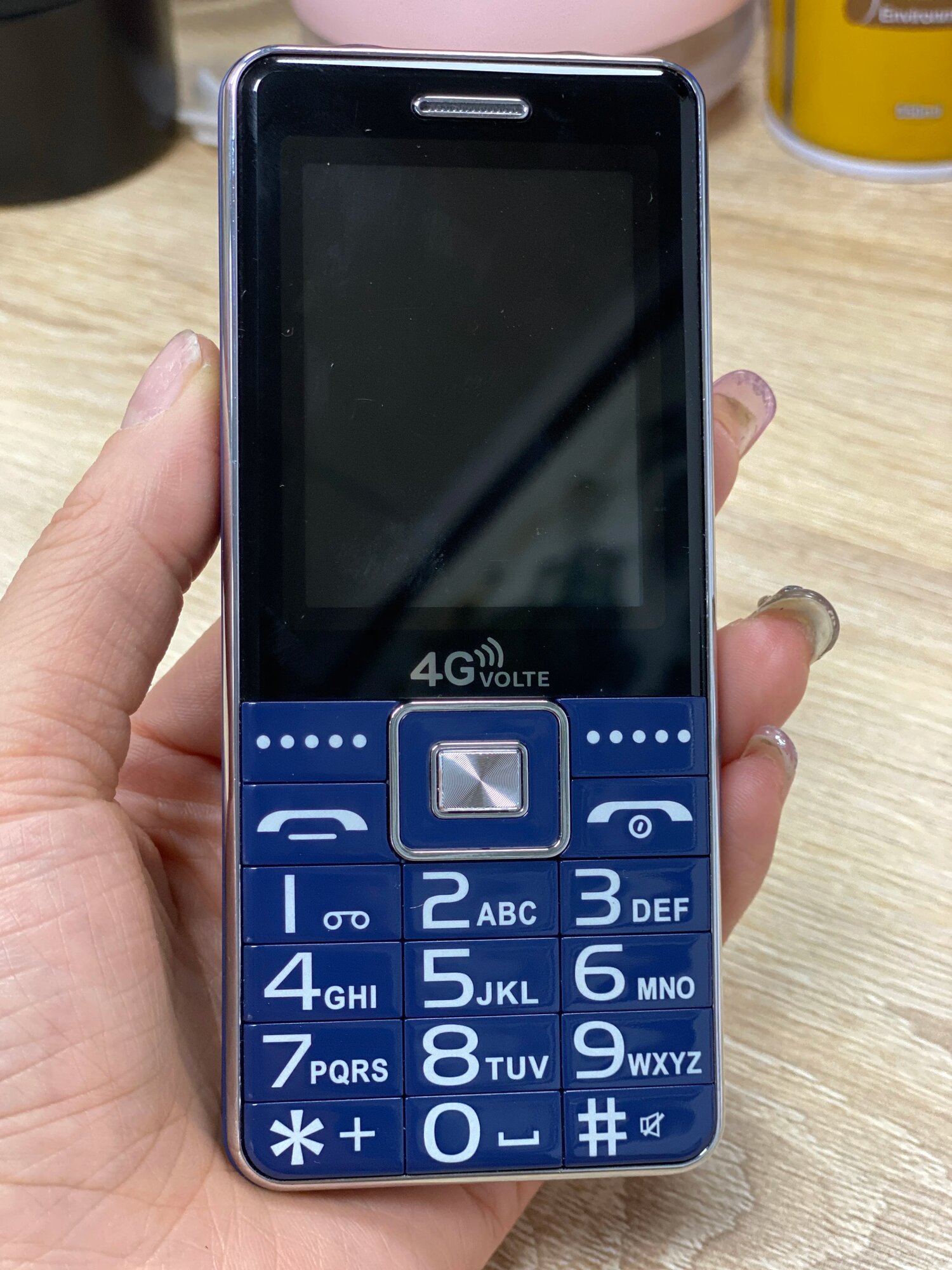 Телефон 4G VoLTE с большими кнопками, голубой