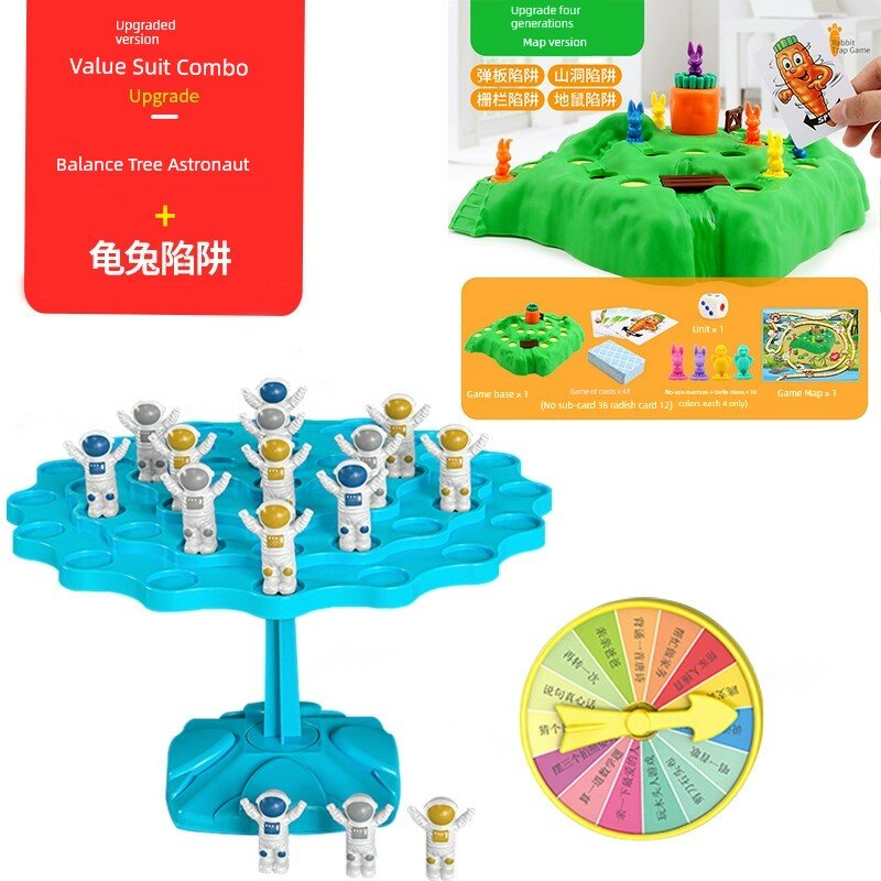 Детская развивающая игра-балансир «Космонавт» (аналог «Джэнга») с кроликом, настольная игра для отдыха, интерактивная